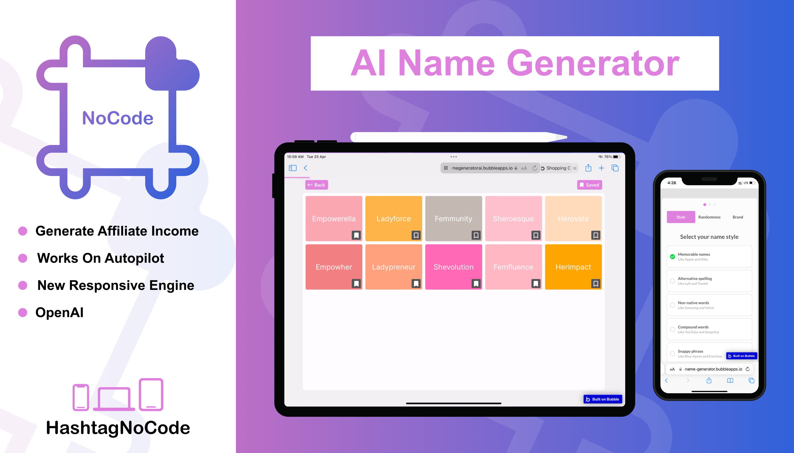 Ai Names Generator #NoCode Template | Bubble